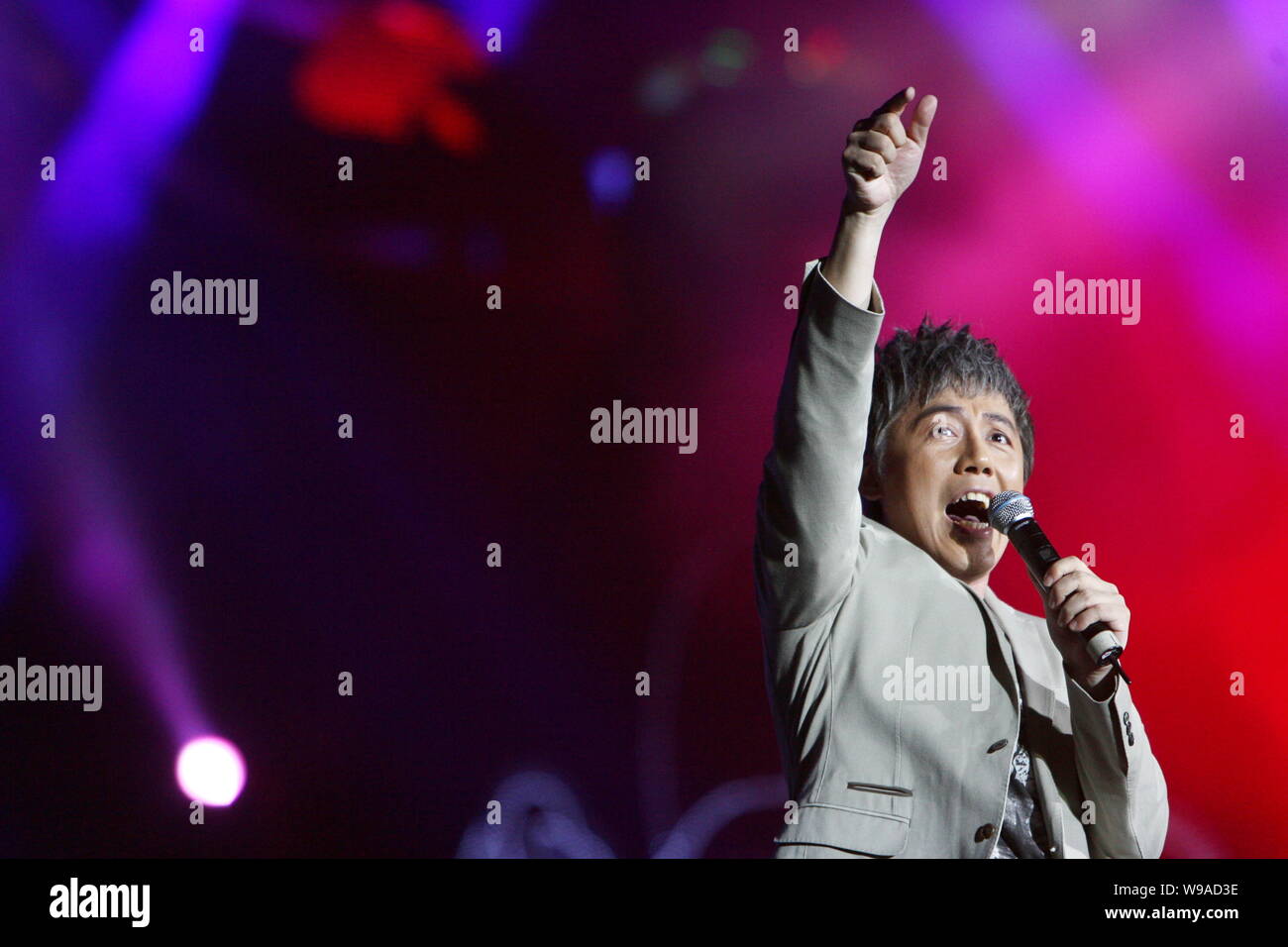Taiwanese singer Phil Chang performs at the opening ceremony of the 2nd Ningbo International ...