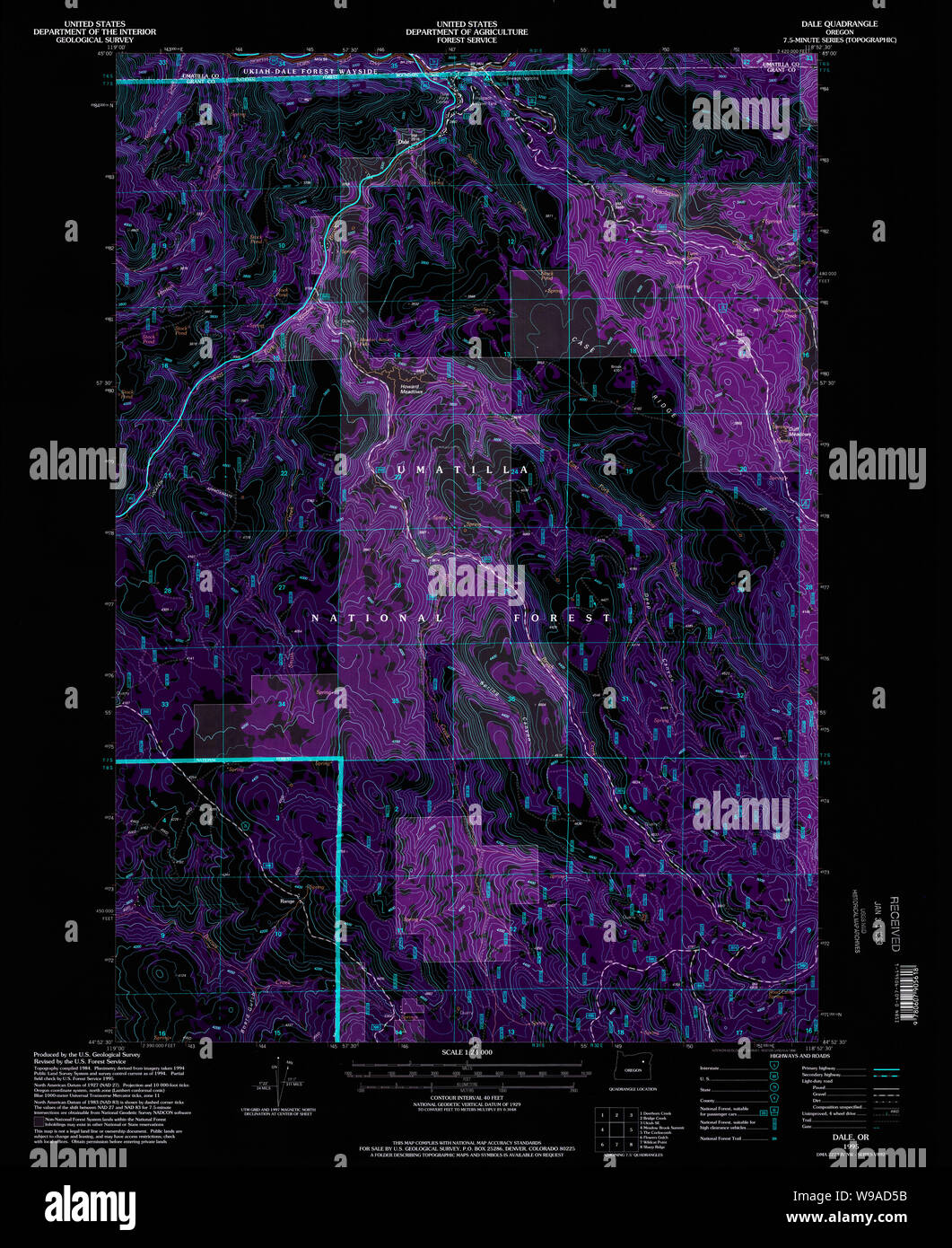 Map of dale oregon hi-res stock photography and images - Alamy