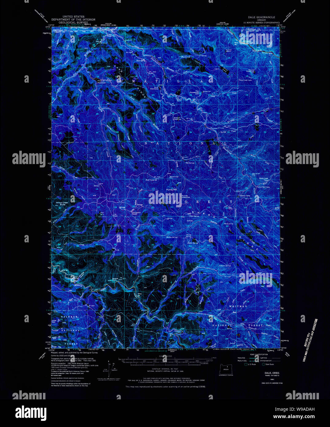 Dale oregon map hi-res stock photography and images - Alamy