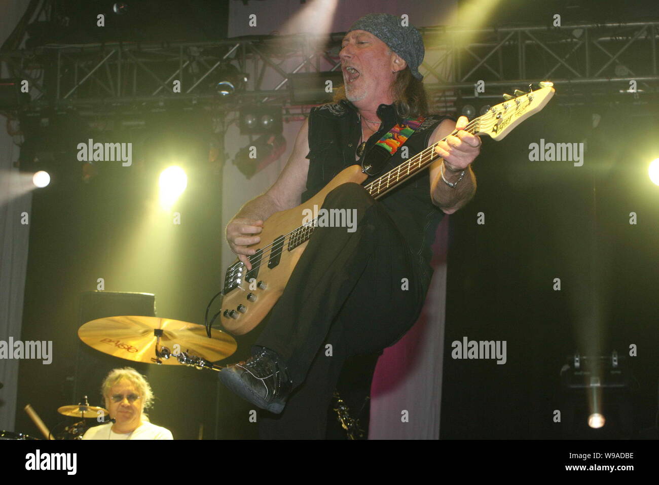 Steven Morse of British rock band Deep Purple performs during their concert in Hong Kong, China ...