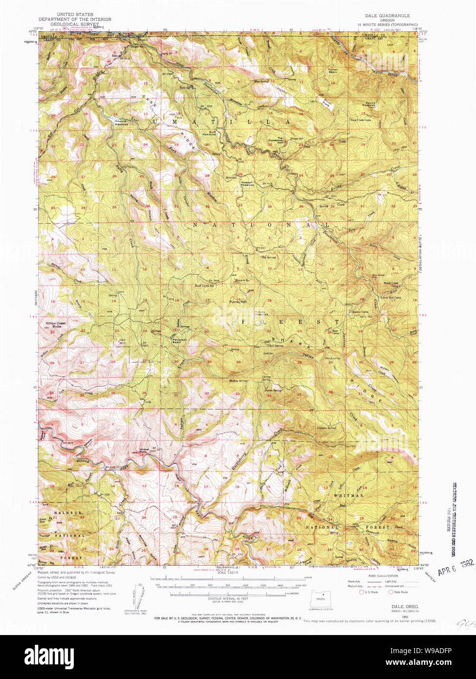 Map of dale oregon hi-res stock photography and images - Alamy