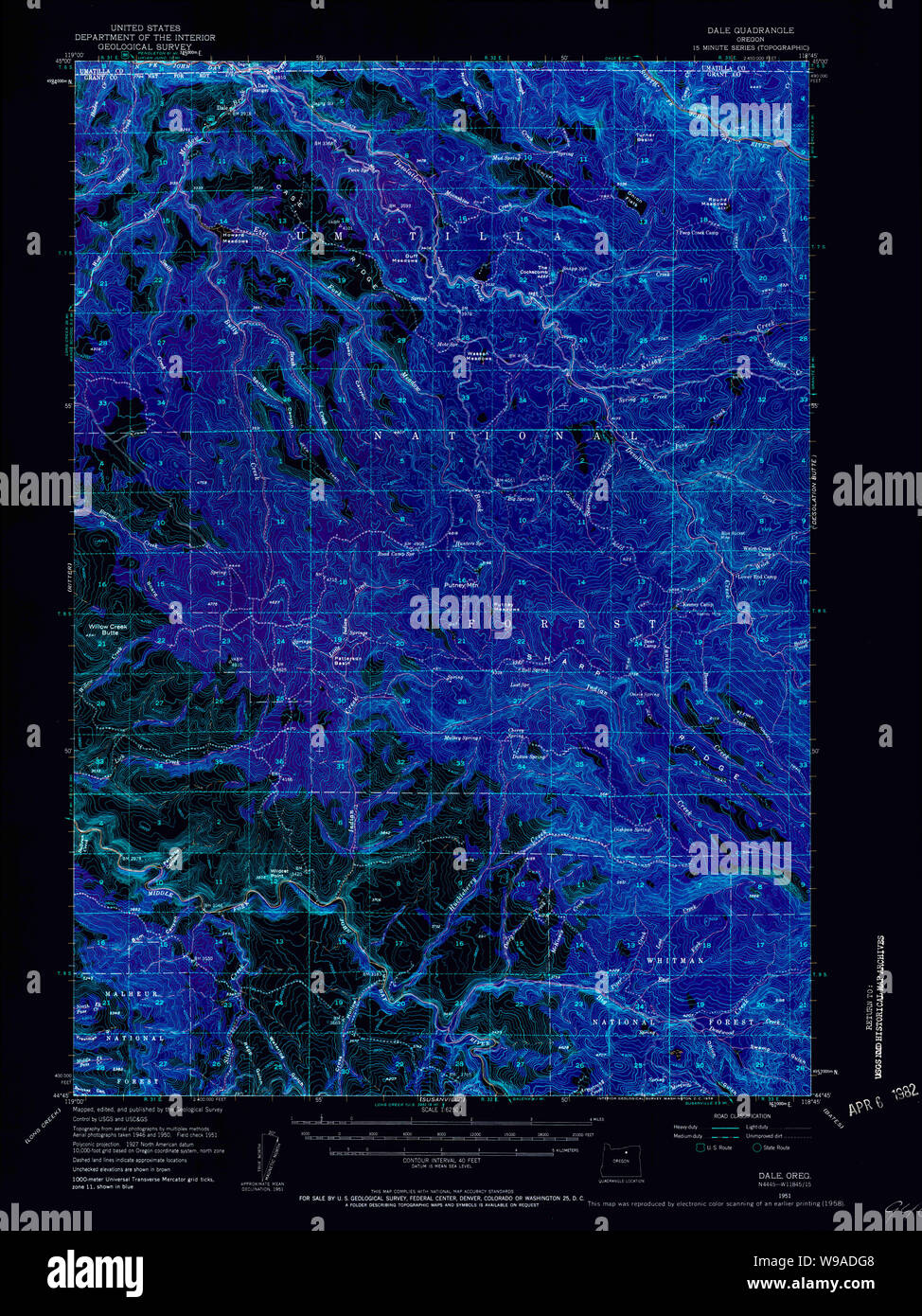 Map of dale oregon hi-res stock photography and images - Alamy