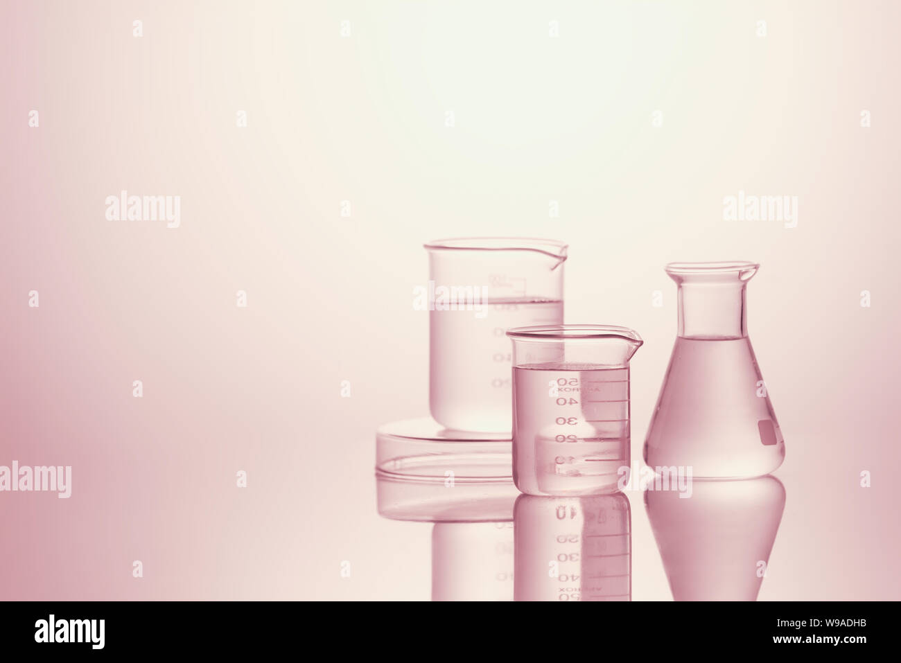 Assorted laboratory glassware equipment - Image Stock Photo - Alamy