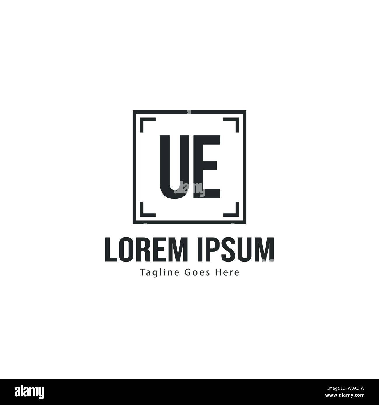 Ue letter mark logo design Black and White Stock Photos & Images - Alamy