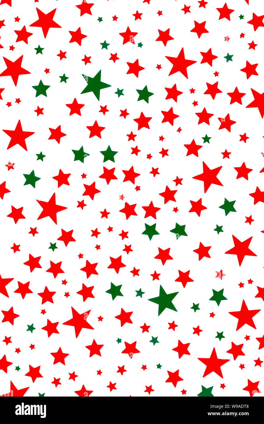 Bright and vibrant red green stars isolated on white background ...