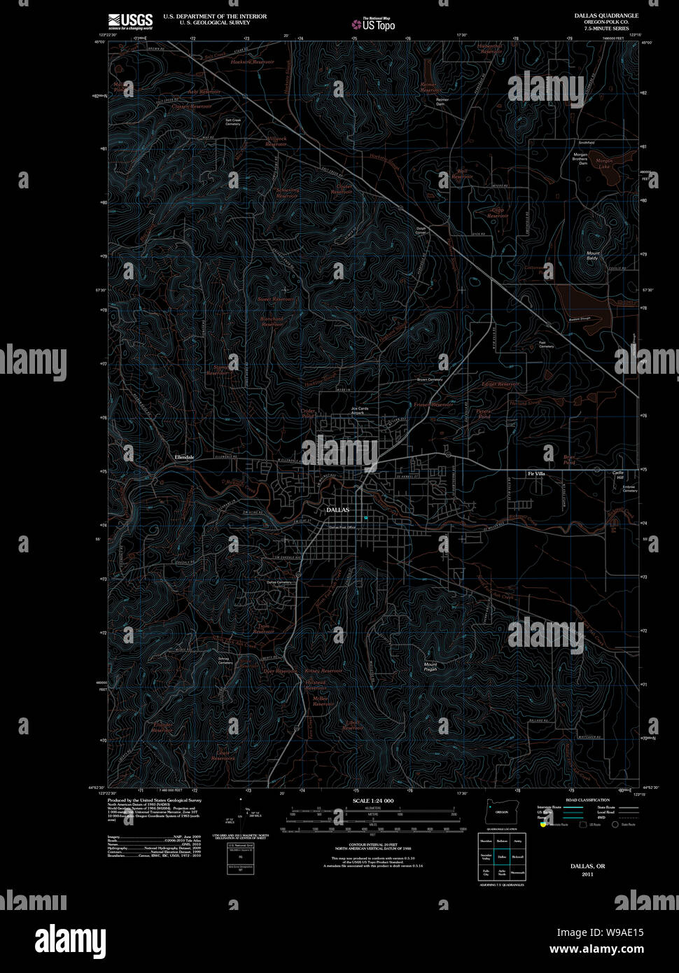 Map of dallas oregon hi-res stock photography and images - Alamy