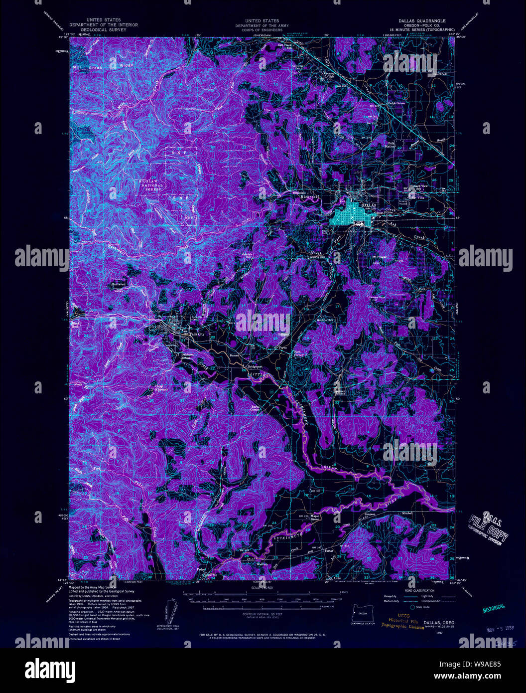 Map of dallas oregon hi-res stock photography and images - Alamy