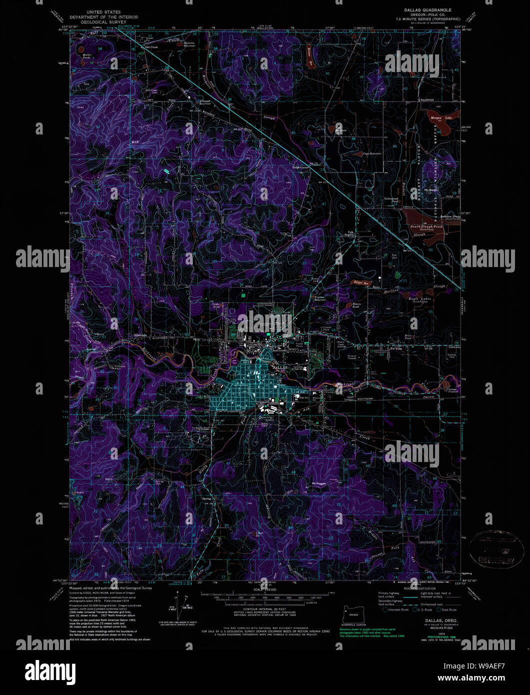 Dallas oregon map hi-res stock photography and images - Alamy