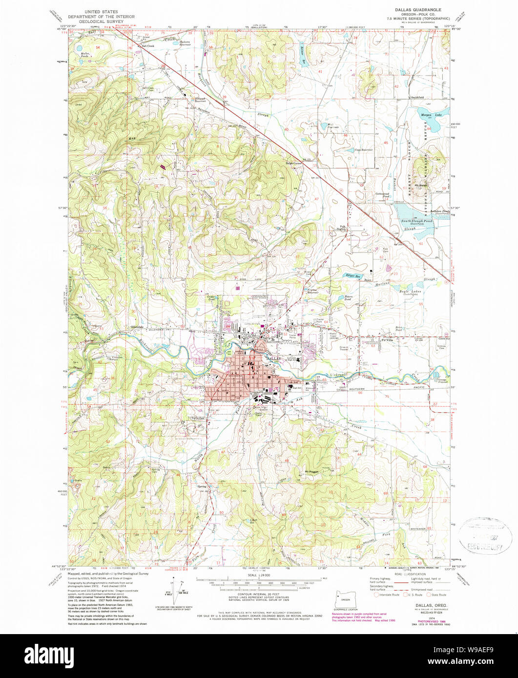 Map of dallas oregon hi-res stock photography and images - Alamy