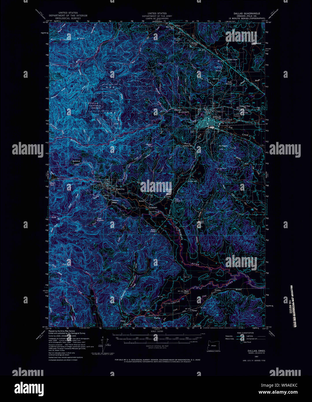 Map of dallas oregon hi-res stock photography and images - Alamy