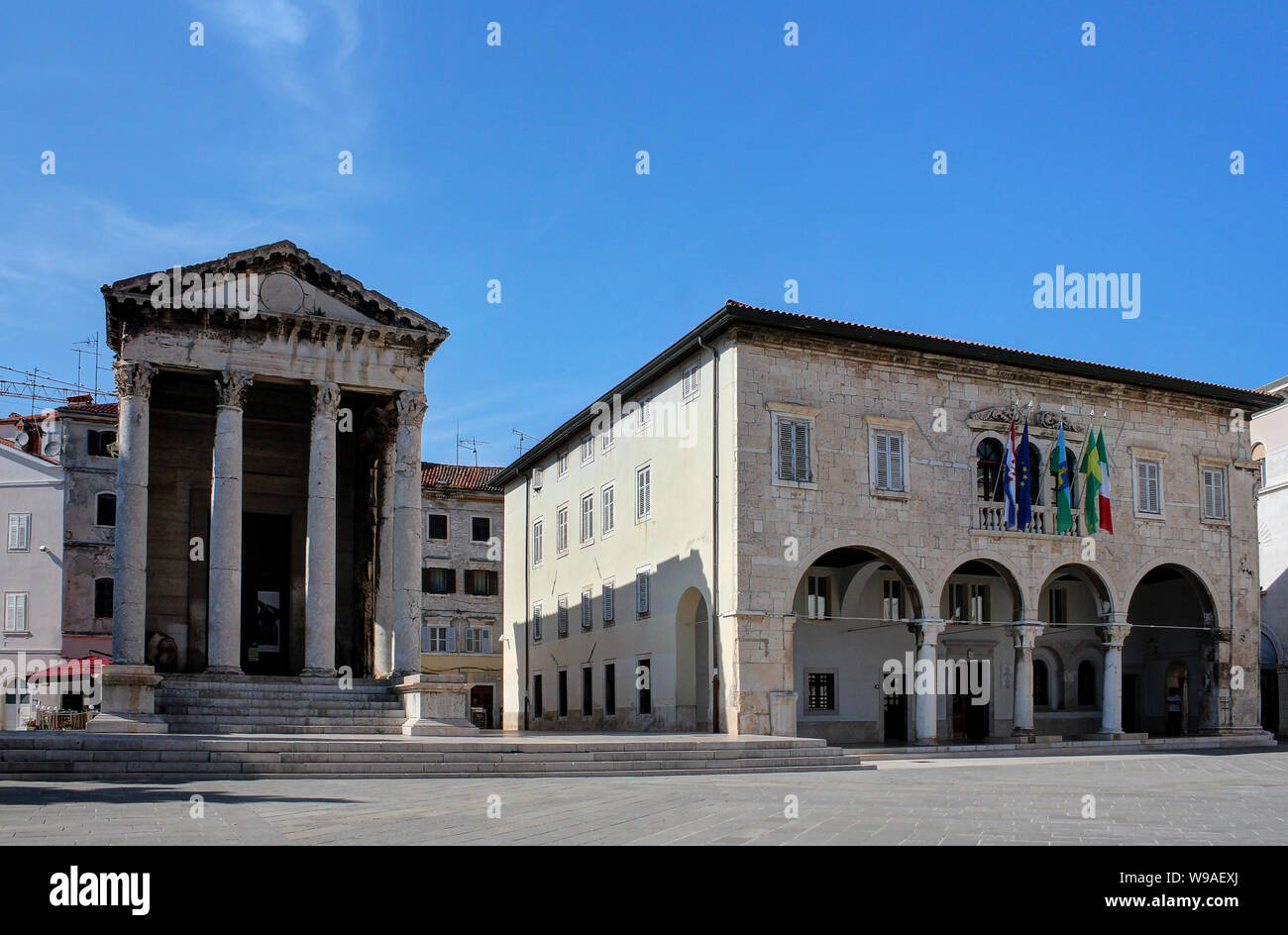 Pula, ancient temple of Augustus, ancient Roman city, Istria, Croatia ...