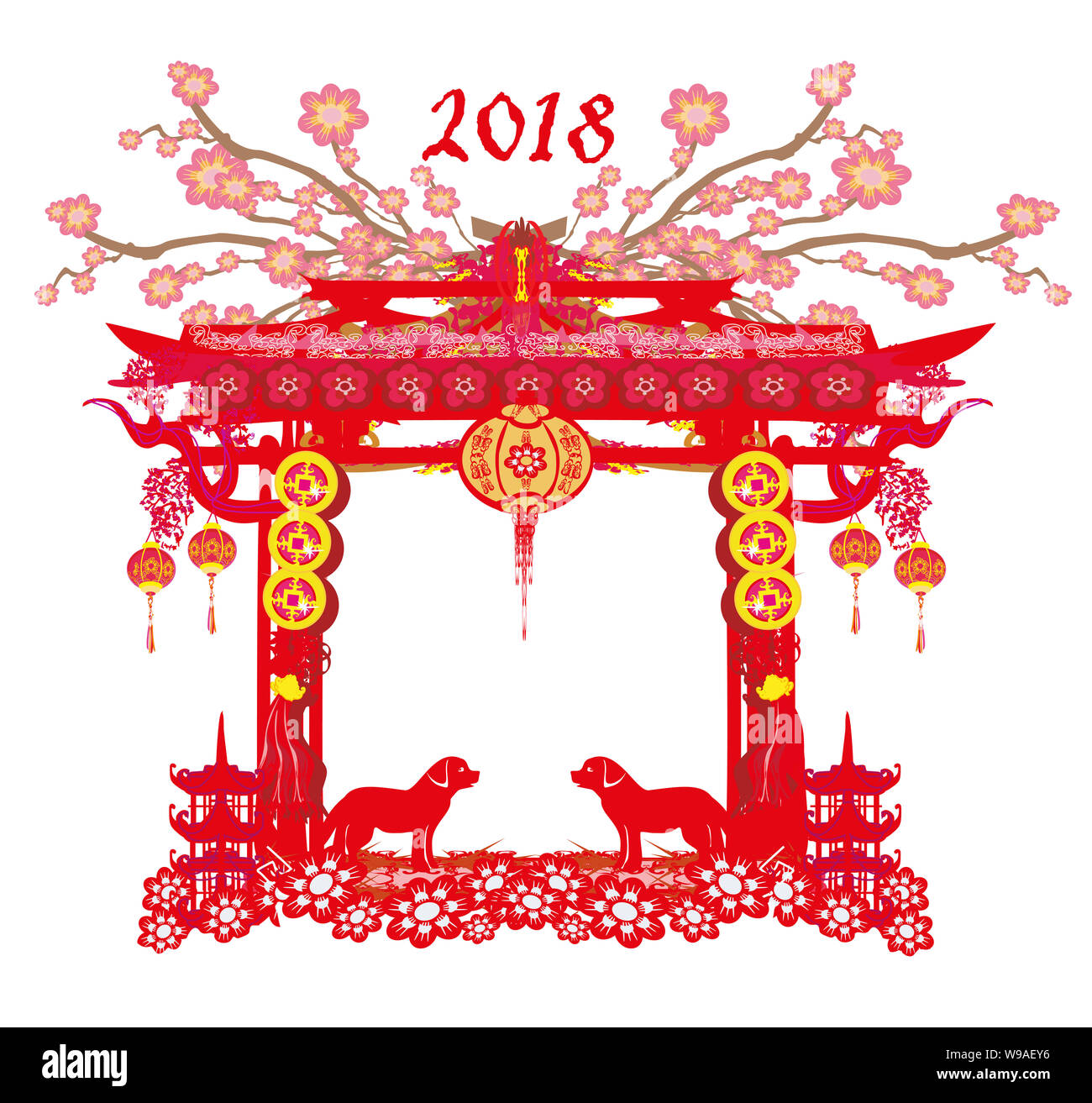 Chinese zodiac the year of Dog Stock Photo - Alamy