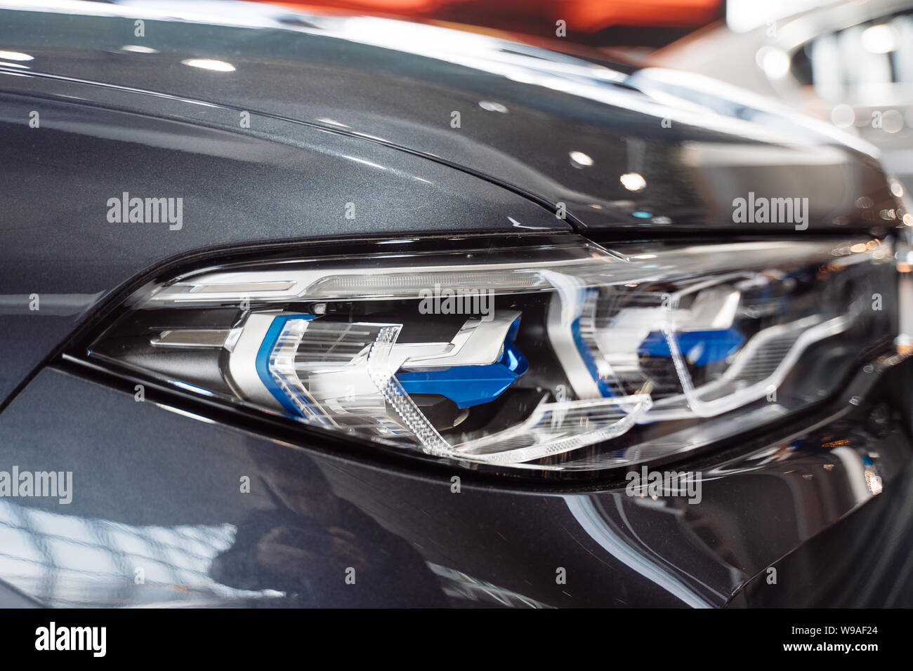 Macro photo of automobile exterior detail as technological design Stock ...