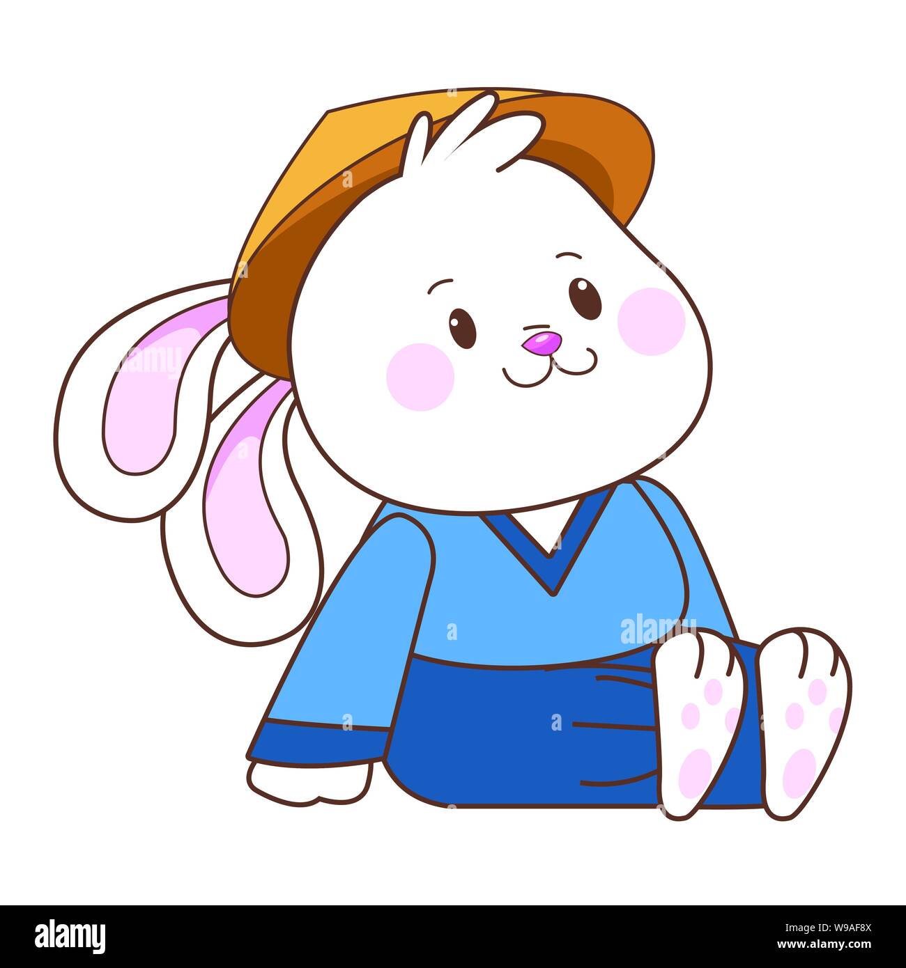 Mid autumn cute rabbit cartoon Stock Vector Image & Art - Alamy