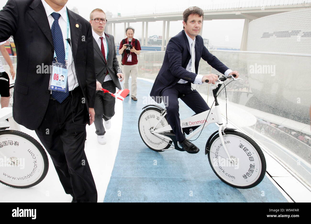 His Royal Highness Crown Prince Frederik of Denmark, right, rides a ...