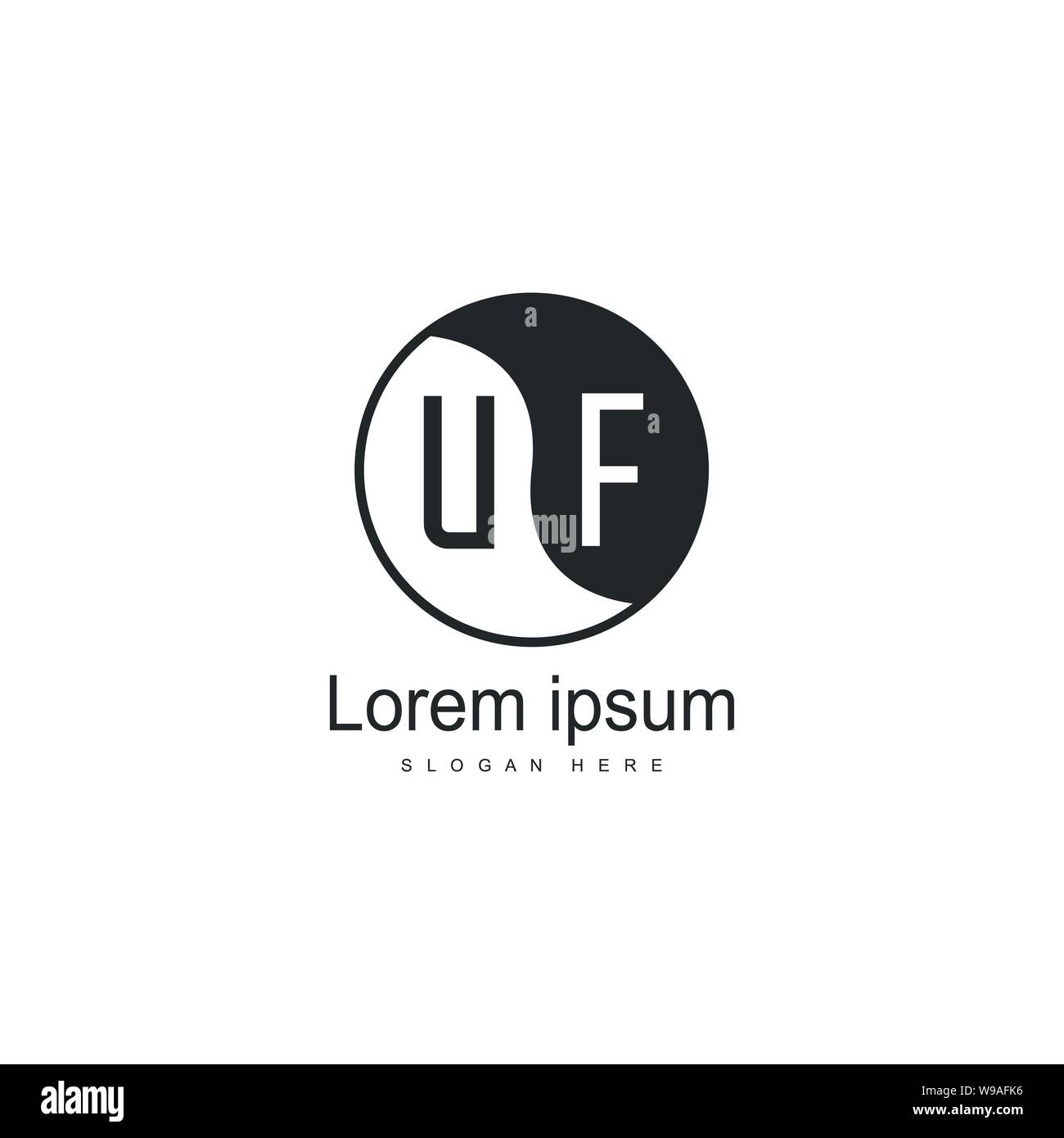 Uf logo design Black and White Stock Photos & Images - Alamy