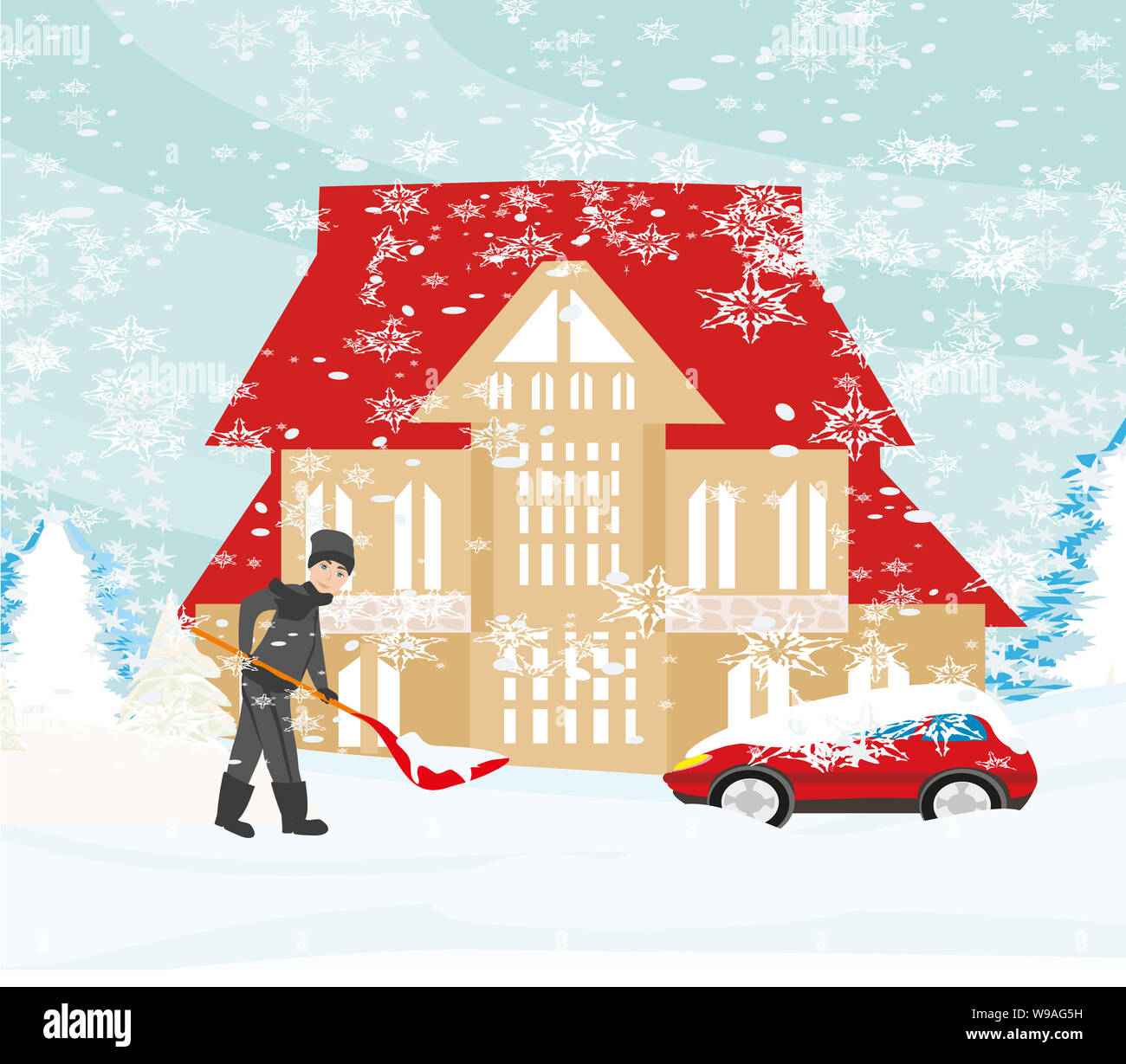 Car stuck snow sad man winter hi-res stock photography and images - Alamy