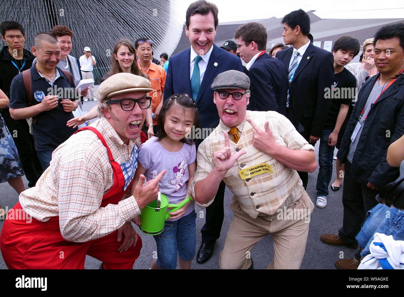British Chancellor of the Exchequer George Osborne poses with British ...