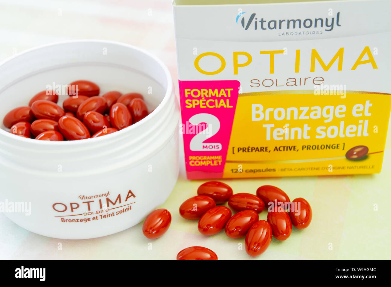 Optima brand capsule Stock Photo - Alamy
