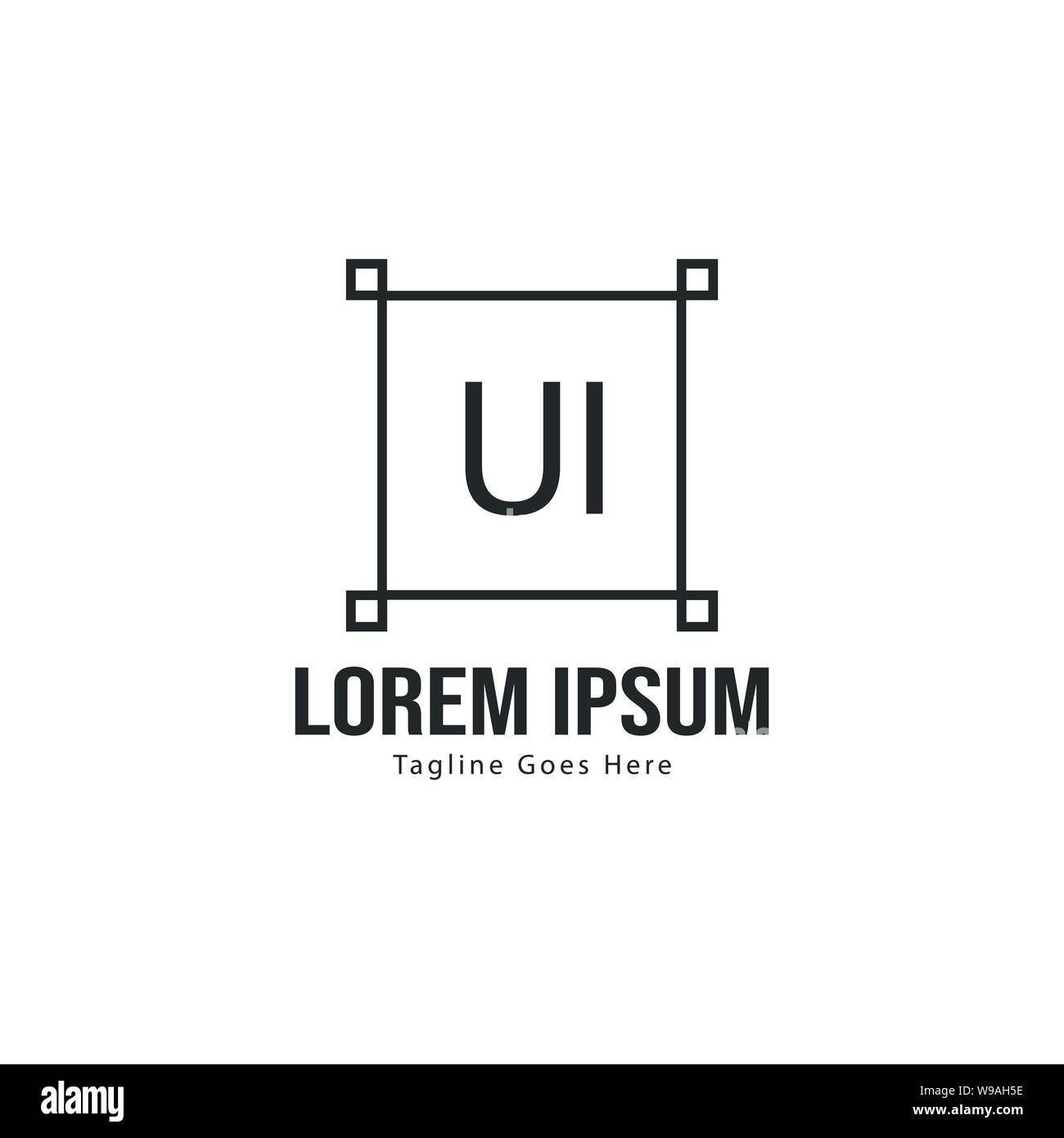 UI Letter Logo Design. Creative Modern UI Letters Icon Illustration ...