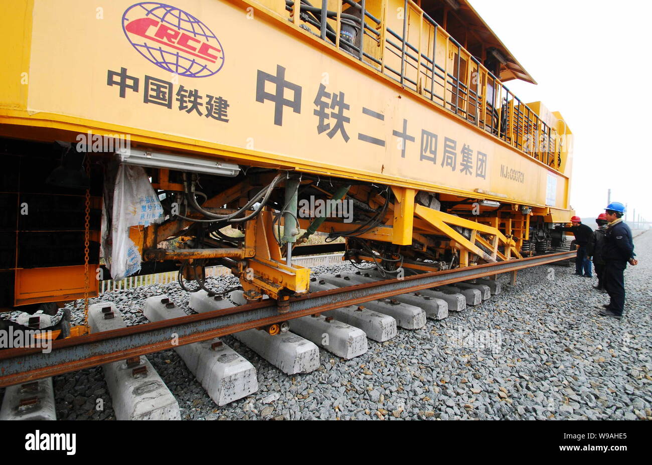 --FILE-- Chinese workers from CRCC (China Railway Construction ...