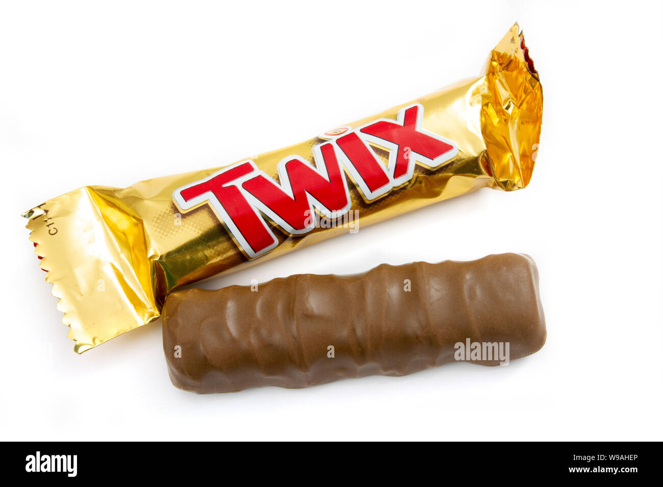 Twix bar unwrapped Cut Out Stock Images & Pictures - Alamy