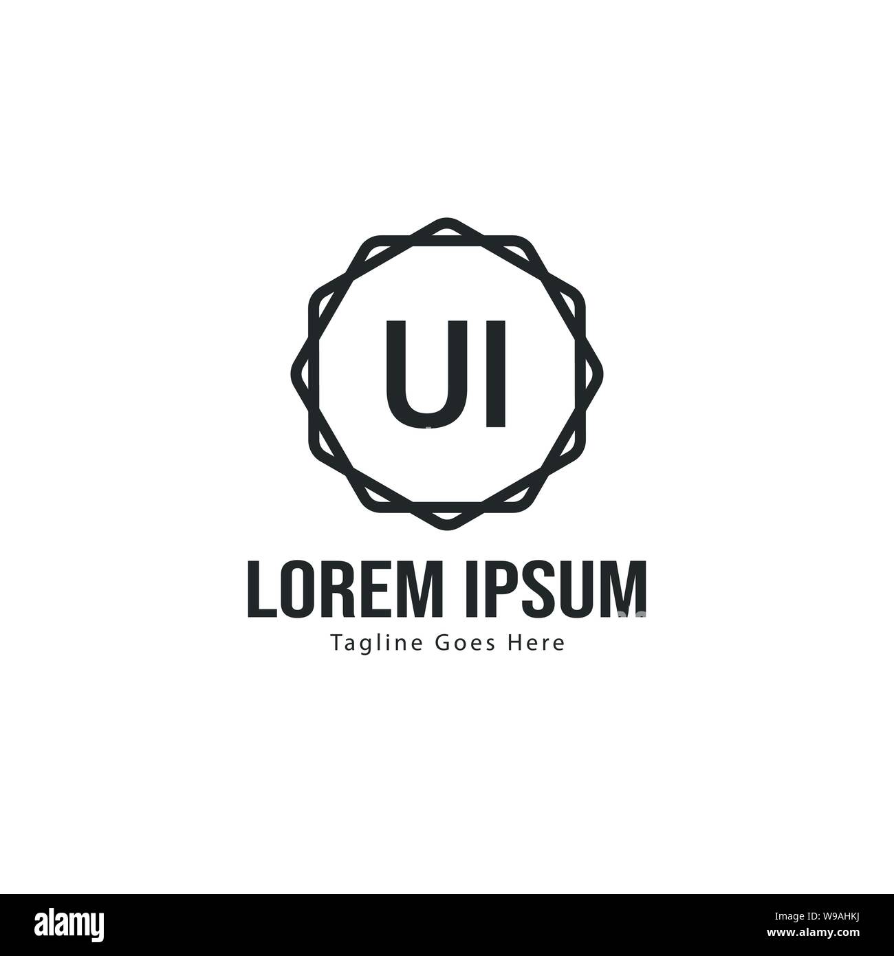 UI Letter Logo Design. Creative Modern UI Letters Icon Illustration ...