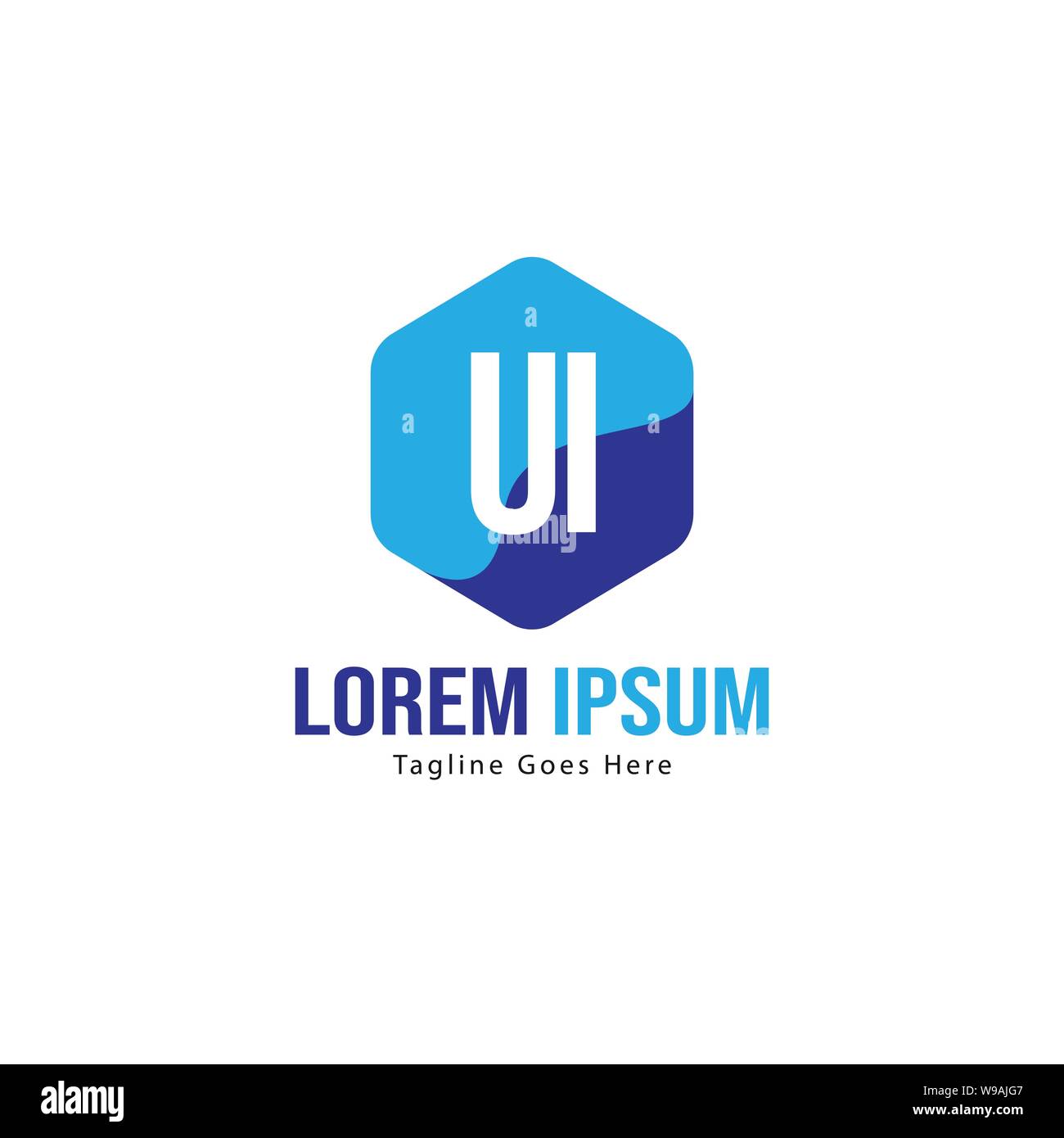 UI Letter Logo Design. Creative Modern UI Letters Icon Illustration ...