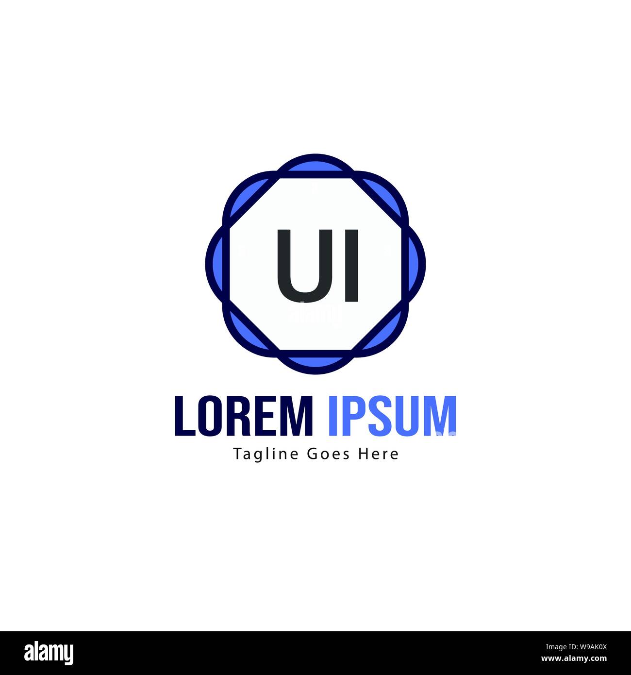 UI Letter Logo Design. Creative Modern UI Letters Icon Illustration ...
