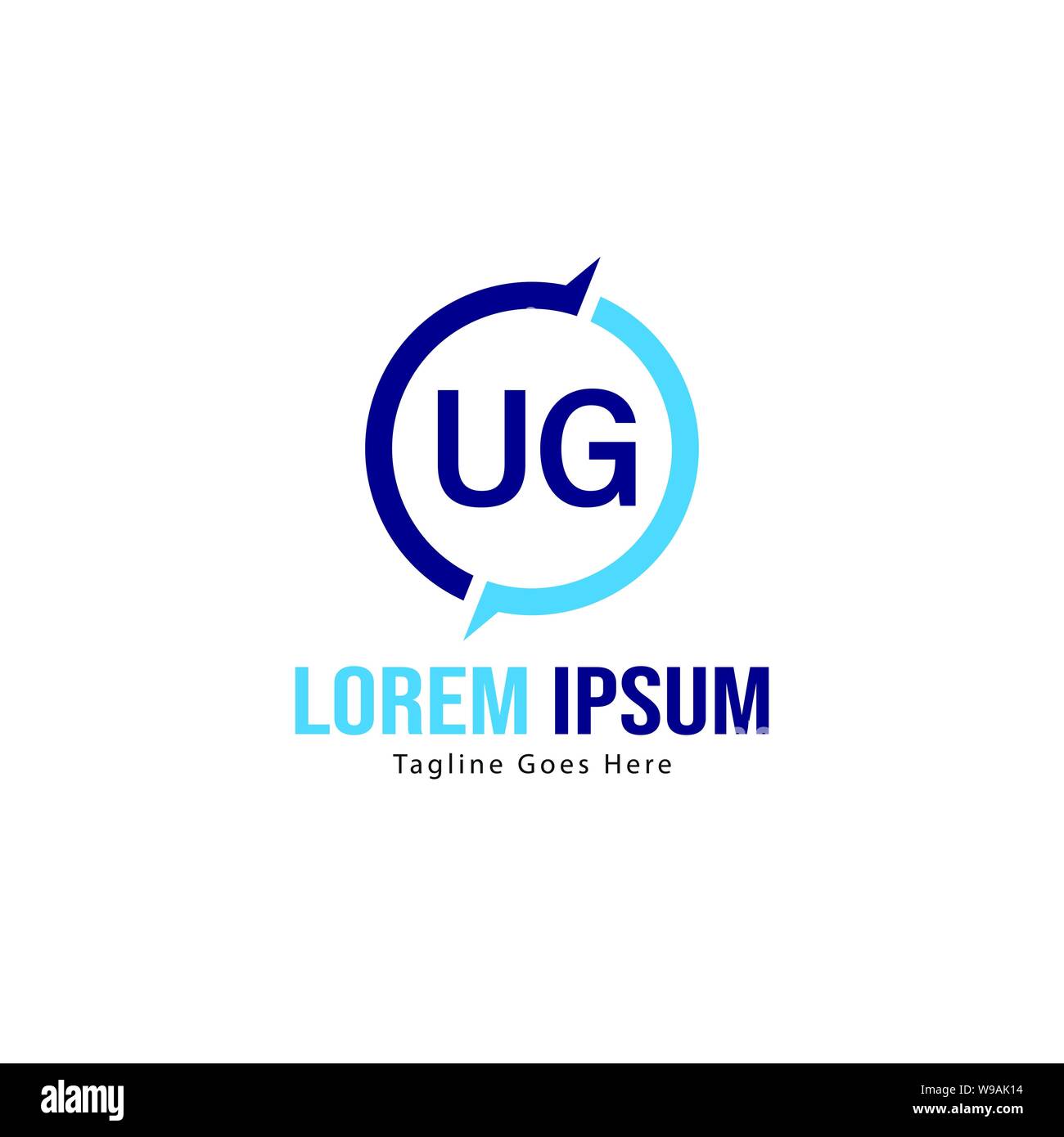 UG Letter Logo Design. Creative Modern UG Letters Icon Illustration ...