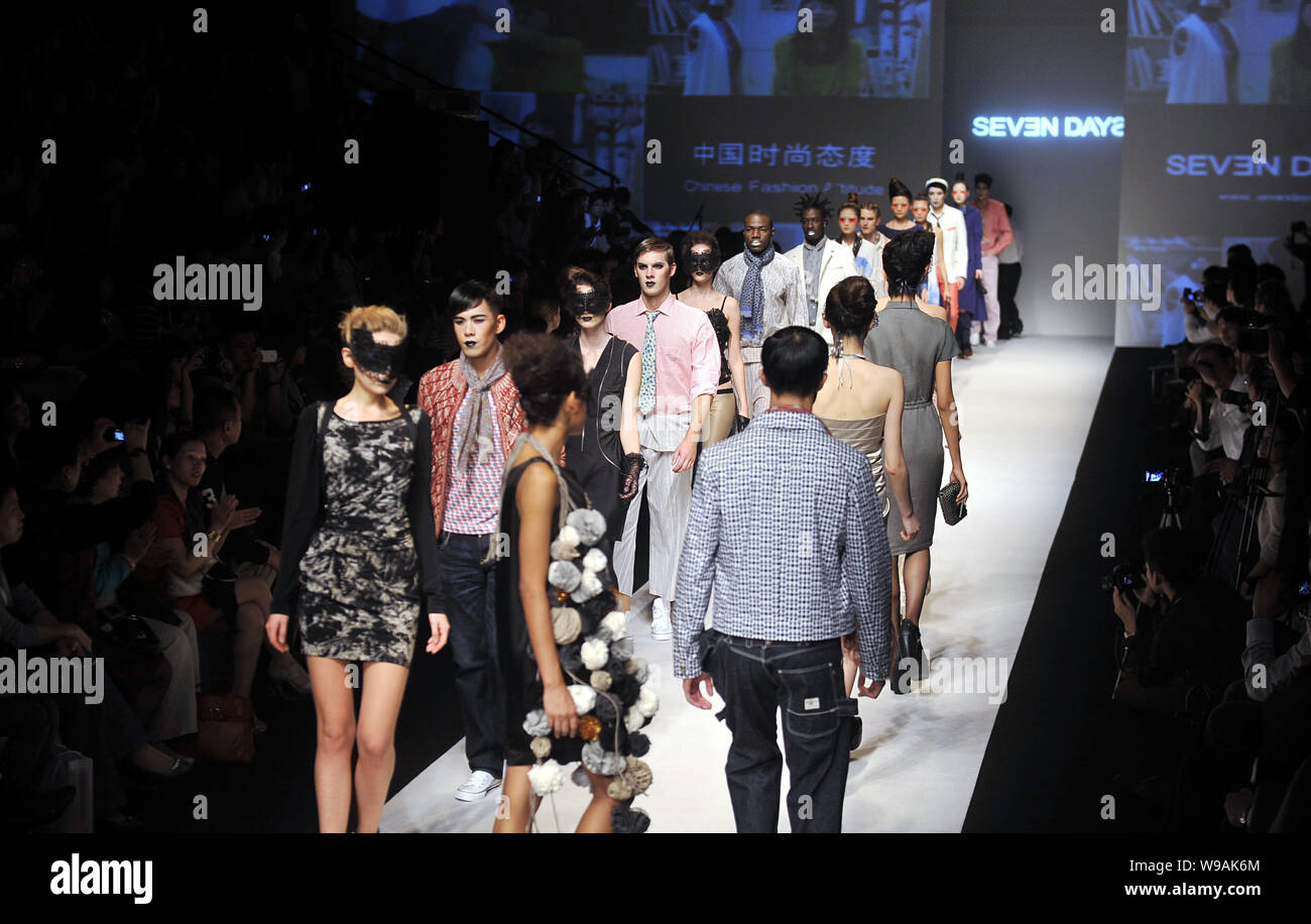 Models parade to show the new collections in the Seven Days fashion ...