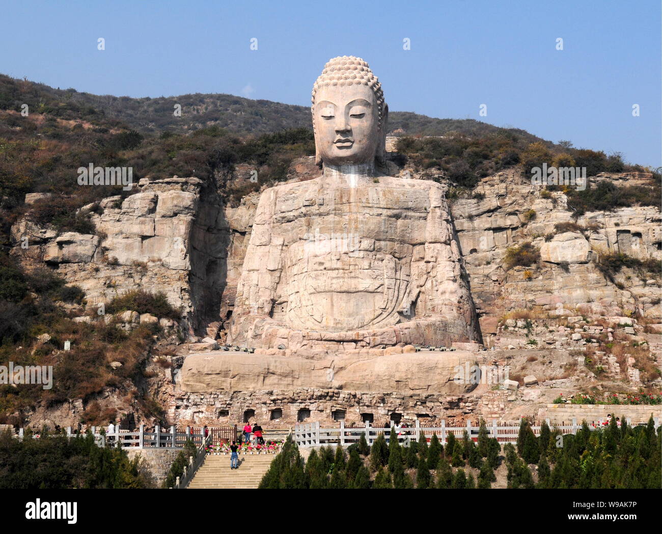 --FILE--View of the Mengshan Buddha on the Mengshan Mountain in Taiyuan ...