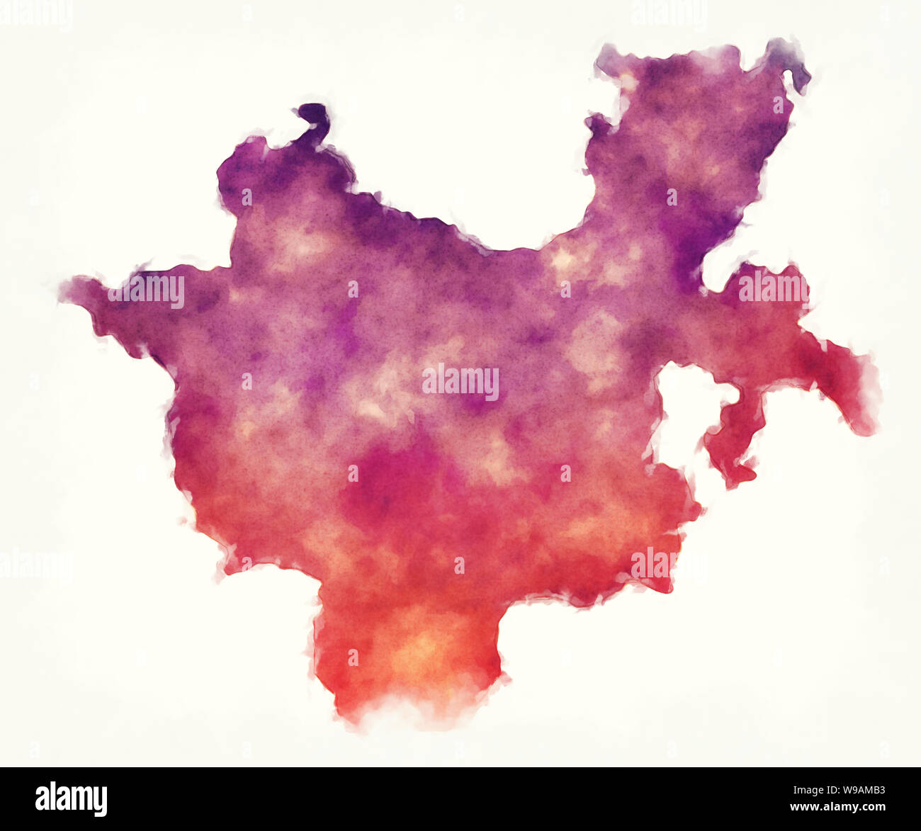 Southern Ethiopia region watercolor map of Ethiopia Stock Photo - Alamy