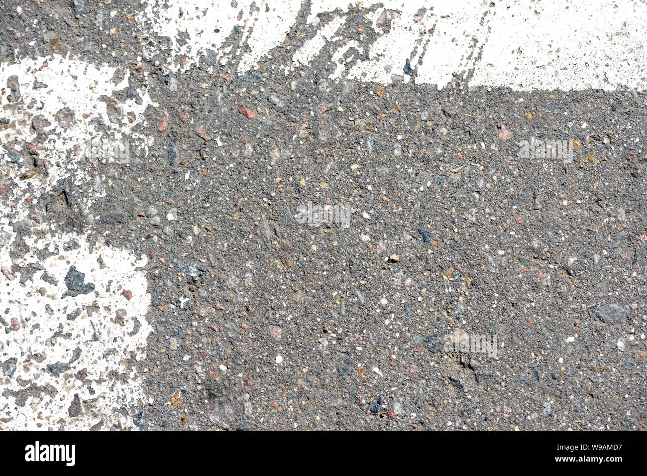 Old dirty asphalt texture with white paint on it. Top view Stock Photo ...