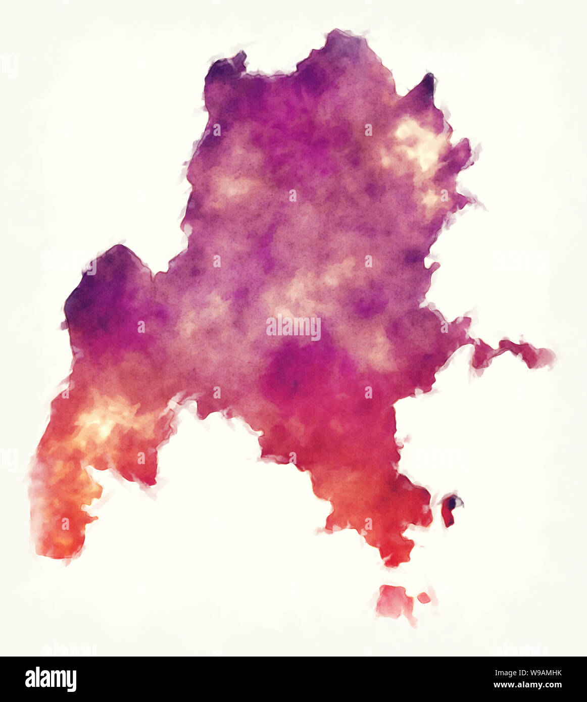 Benishangul Gumuz region watercolor map of Ethiopia Stock Photo - Alamy