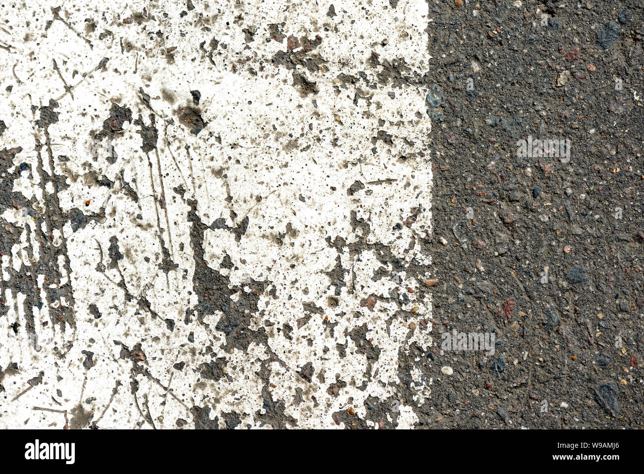 Old dirty asphalt texture with white paint on it. Top view Stock Photo ...