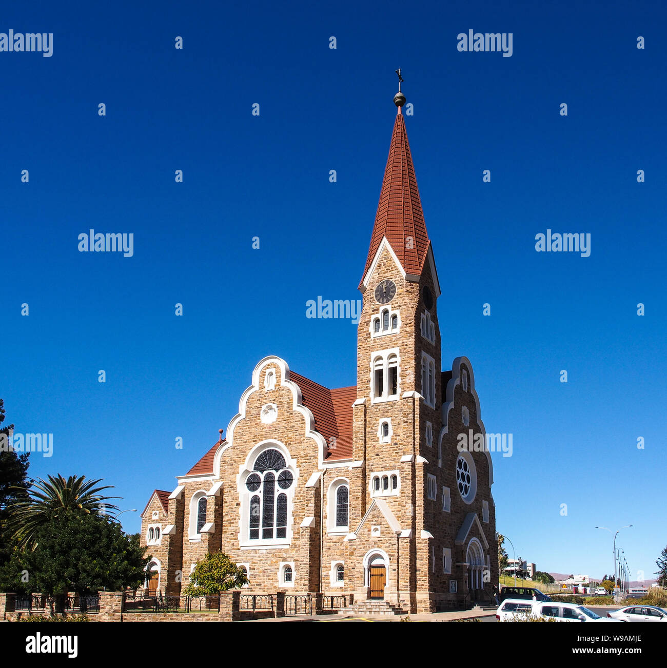 The Christ Church, Lutheran church in Windhoek, Namibia, Africa Stock ...