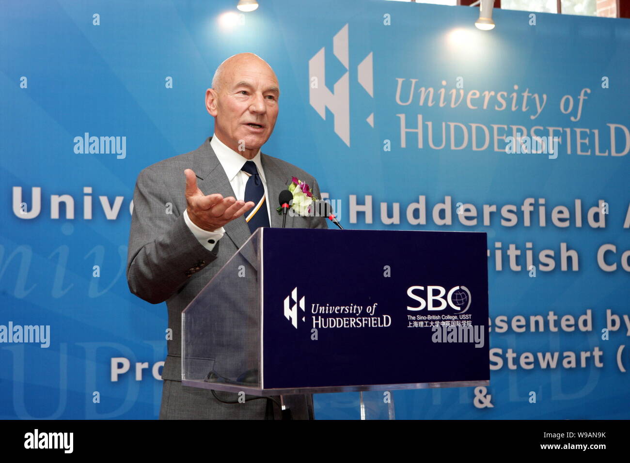 British actor and professor Sir Patrick Stewart, Chancellor of the ...