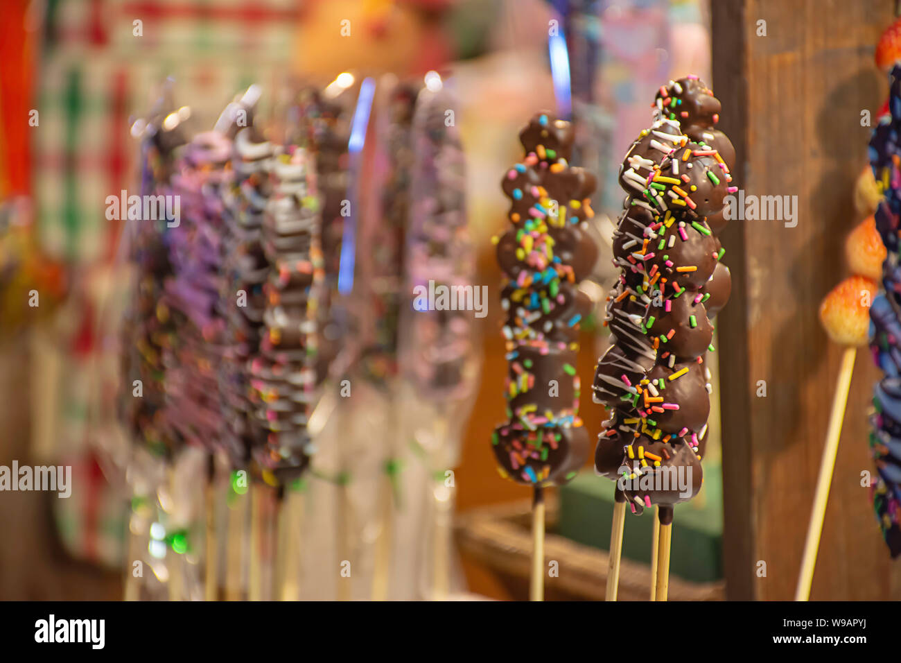 Dessert chocolate coated shock plug with bamboo Stock Photo - Alamy