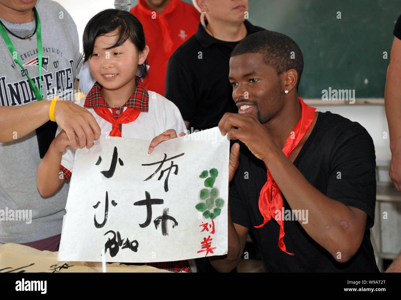 NBA basketball players Aaron Brooks of the Houston Rockets shows his ...