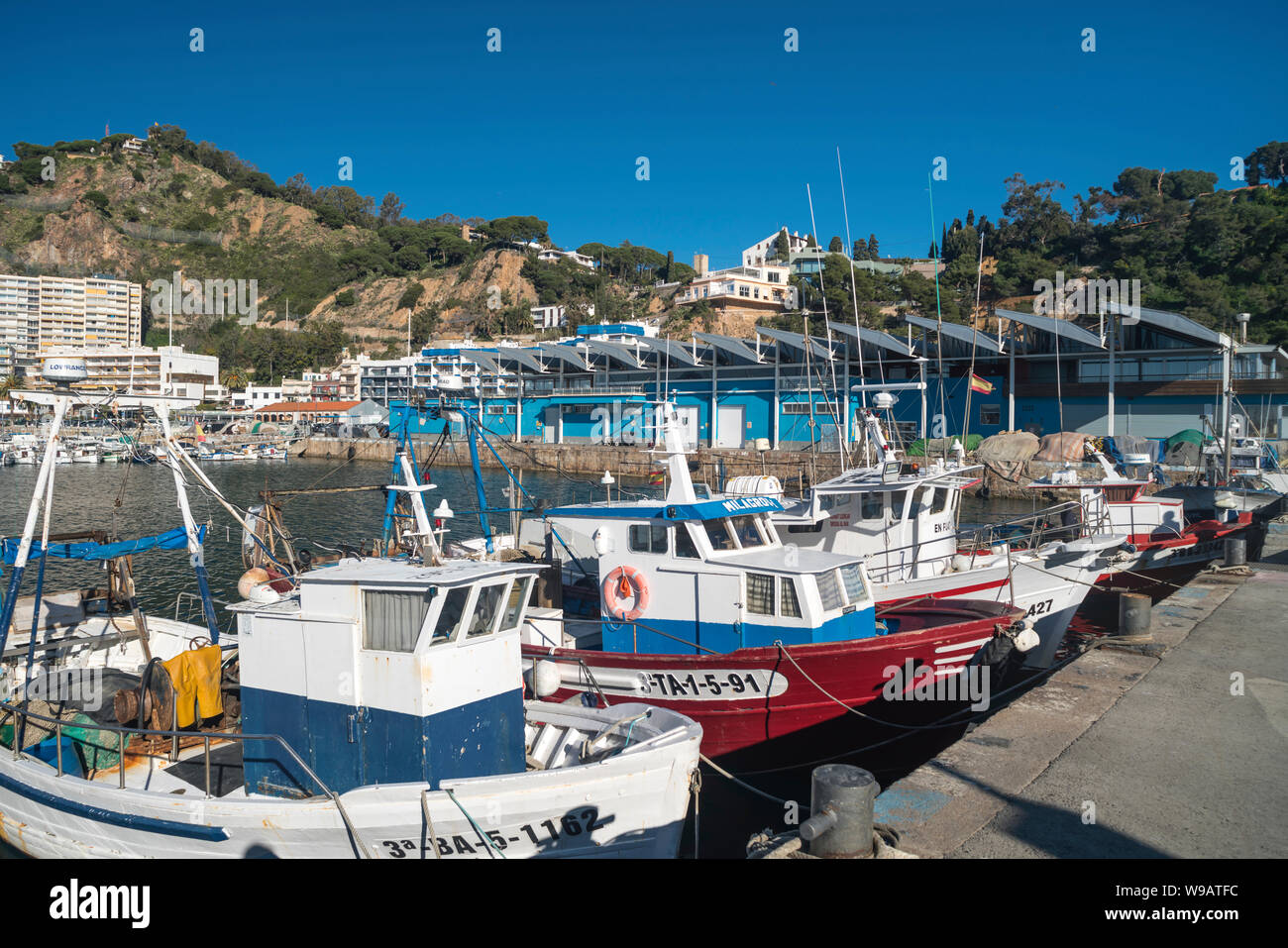 COMMERCIAL TRAWLER FISHING BOATS PORT OF BLANES COSTA BRAVA GERONA ...