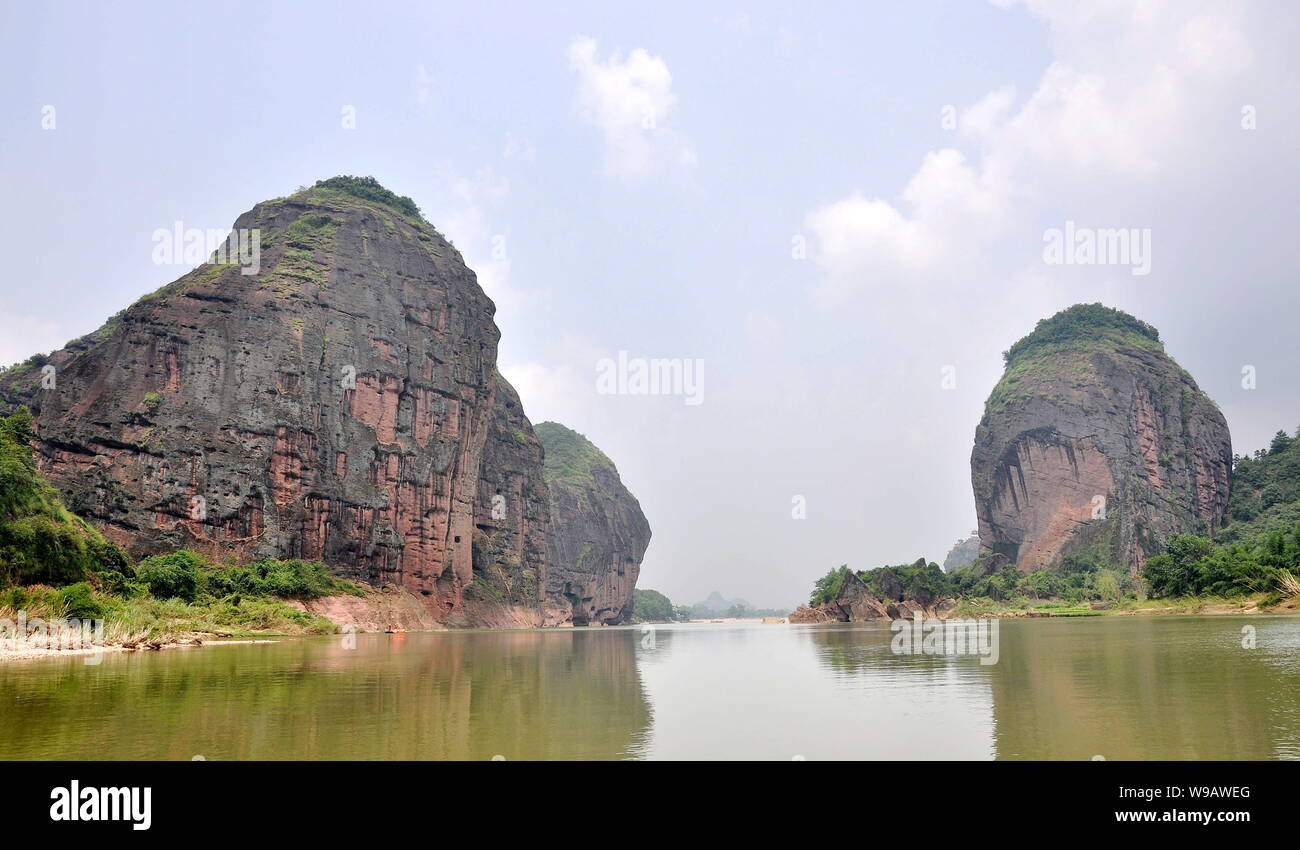 Landscape of the Danxia landform in the Longhu Mountain (Mount Longhu ...