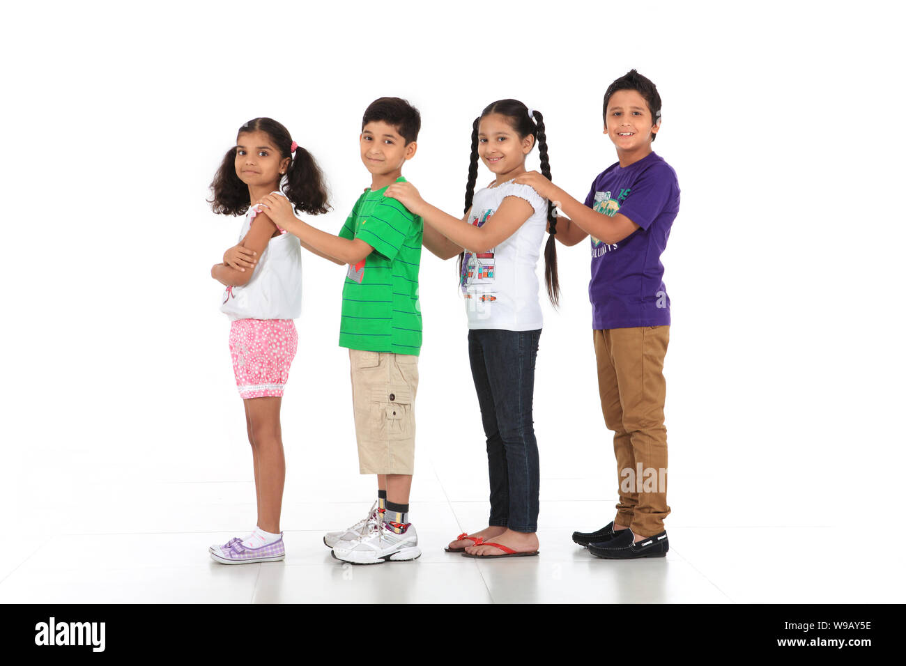 Children Standing In A Row