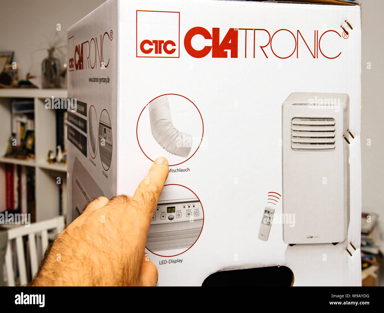 Paris, France - Jun 23, 2019: Young man pointing to accessory included ...