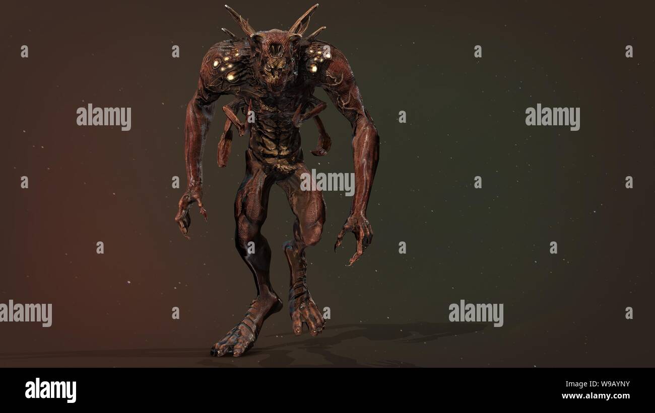 Nuclear post-apocalypse predator mutant soldier 3d render Stock Photo ...