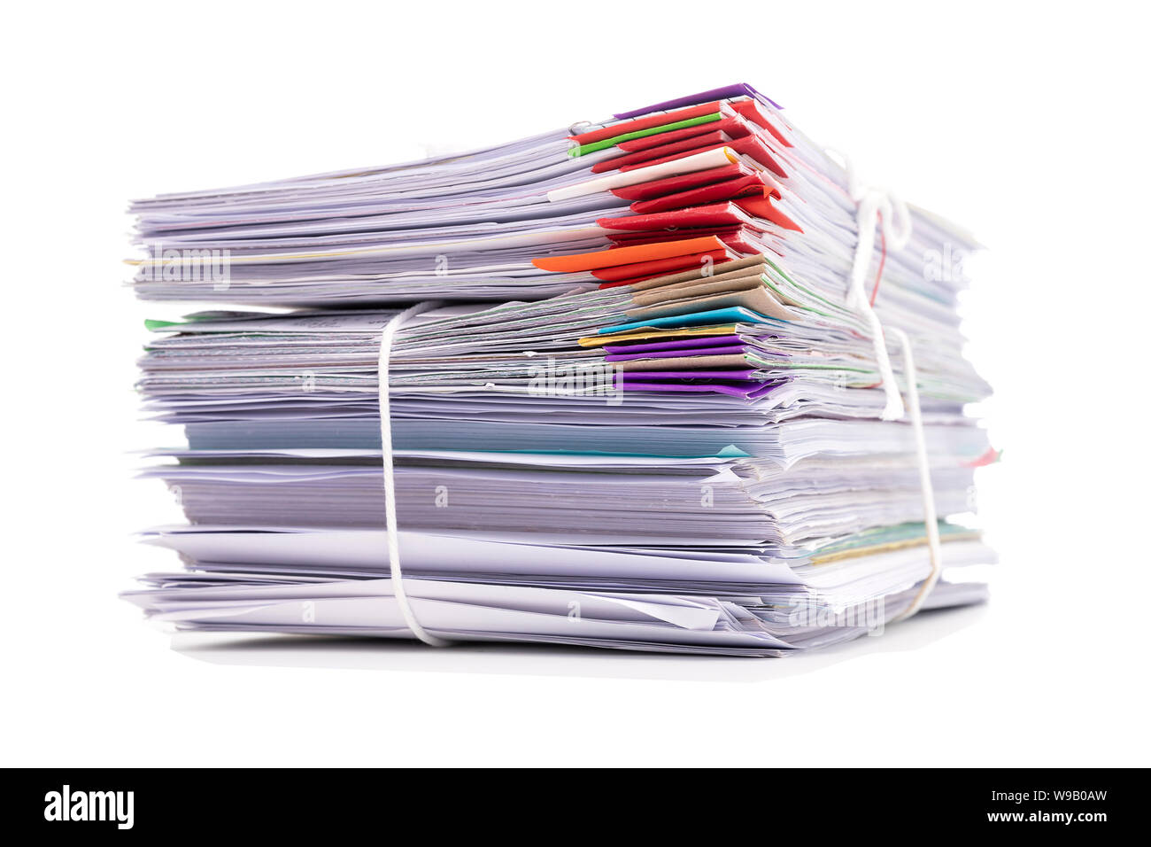 Stack of business documents papers isolated on white background Stock ...