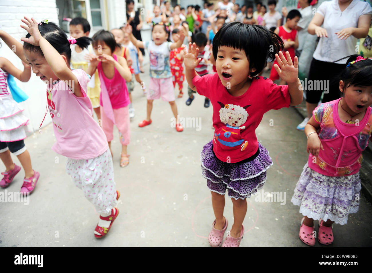 --FILE--Chinese kids do exercises at a kindergarten in Beijing, China ...