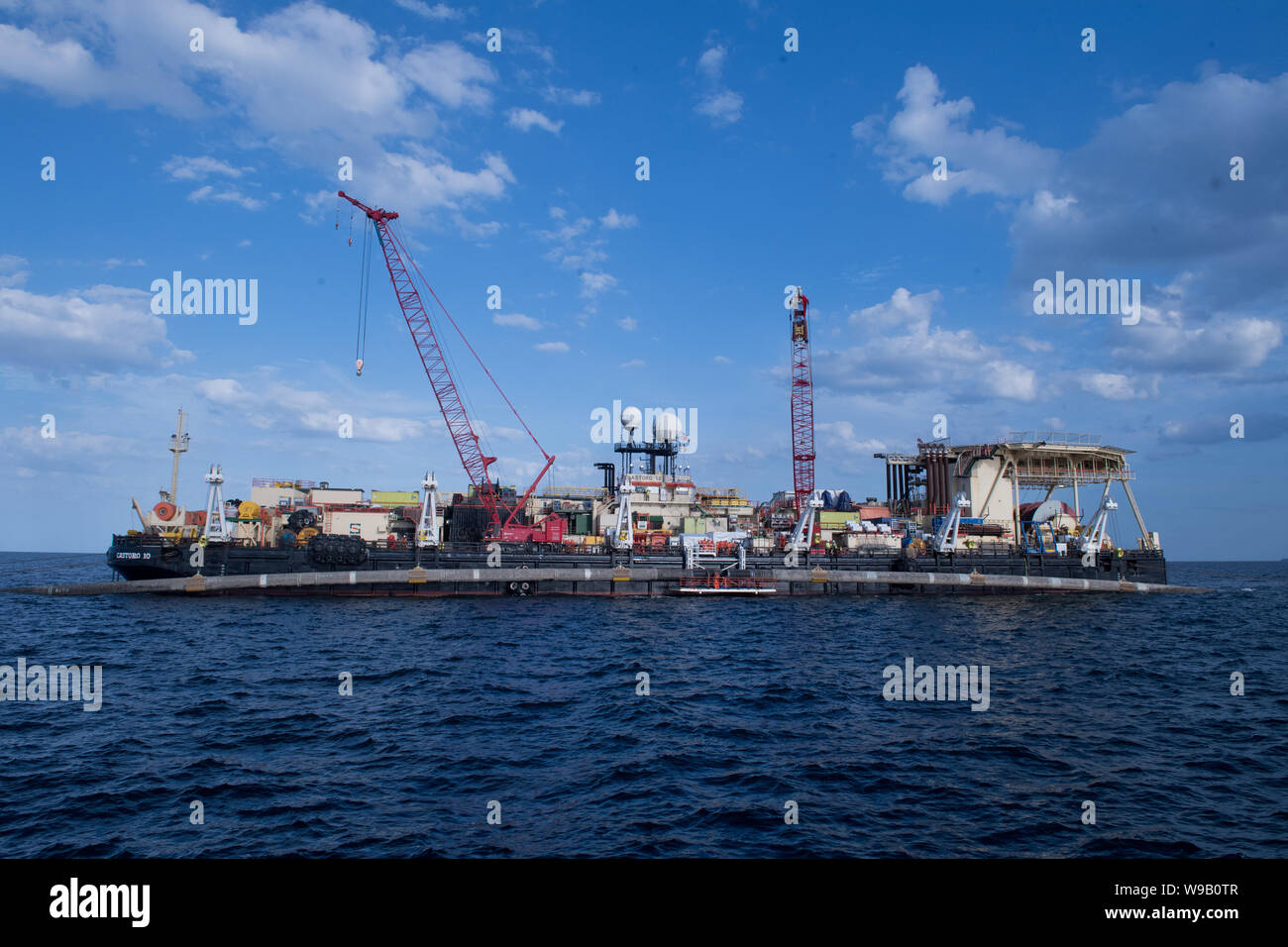 11 August 2019, Mecklenburg-Western Pomerania, Sassnitz: On a platform ...