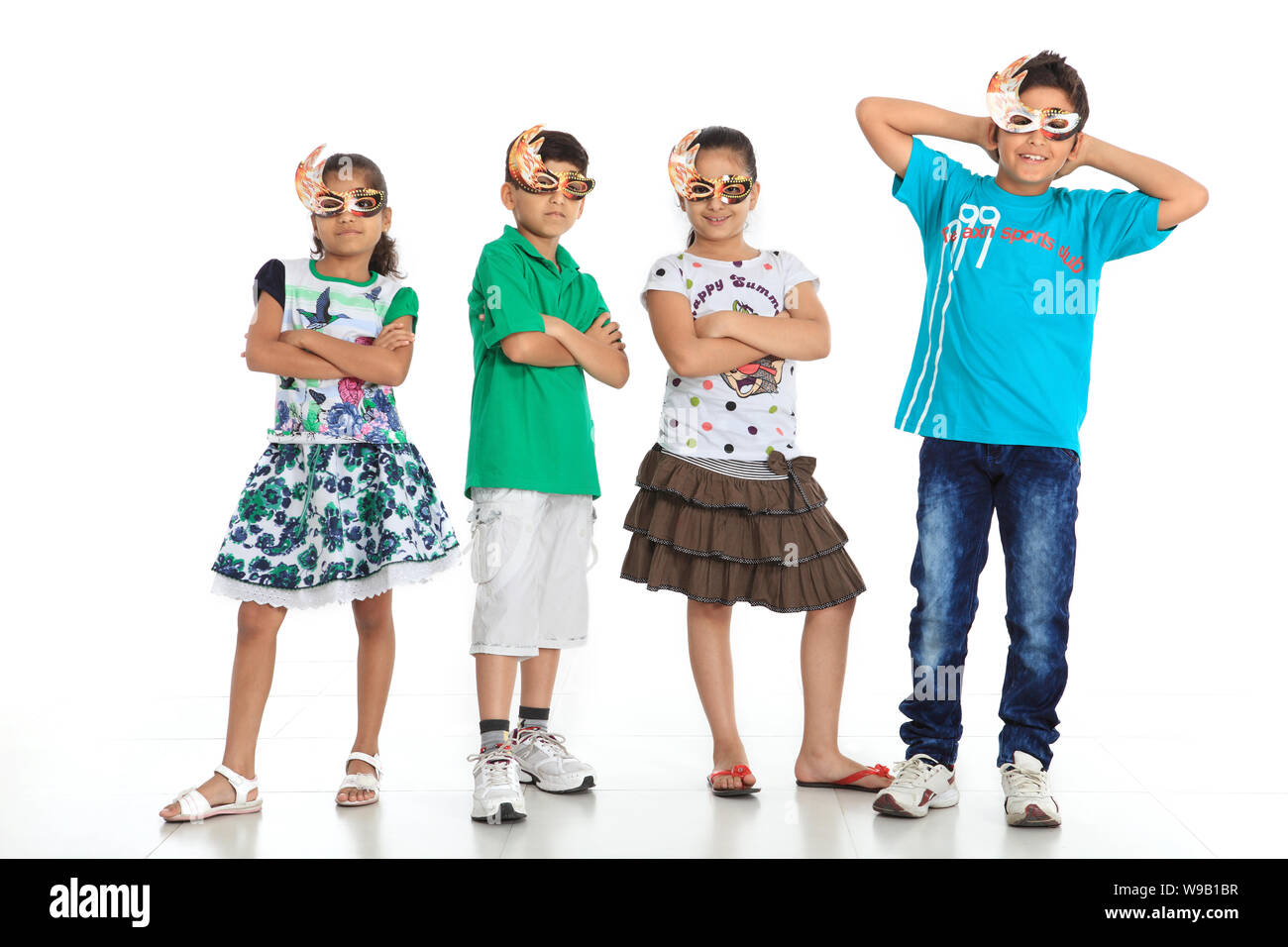 Group of children standing together Stock Photo - Alamy