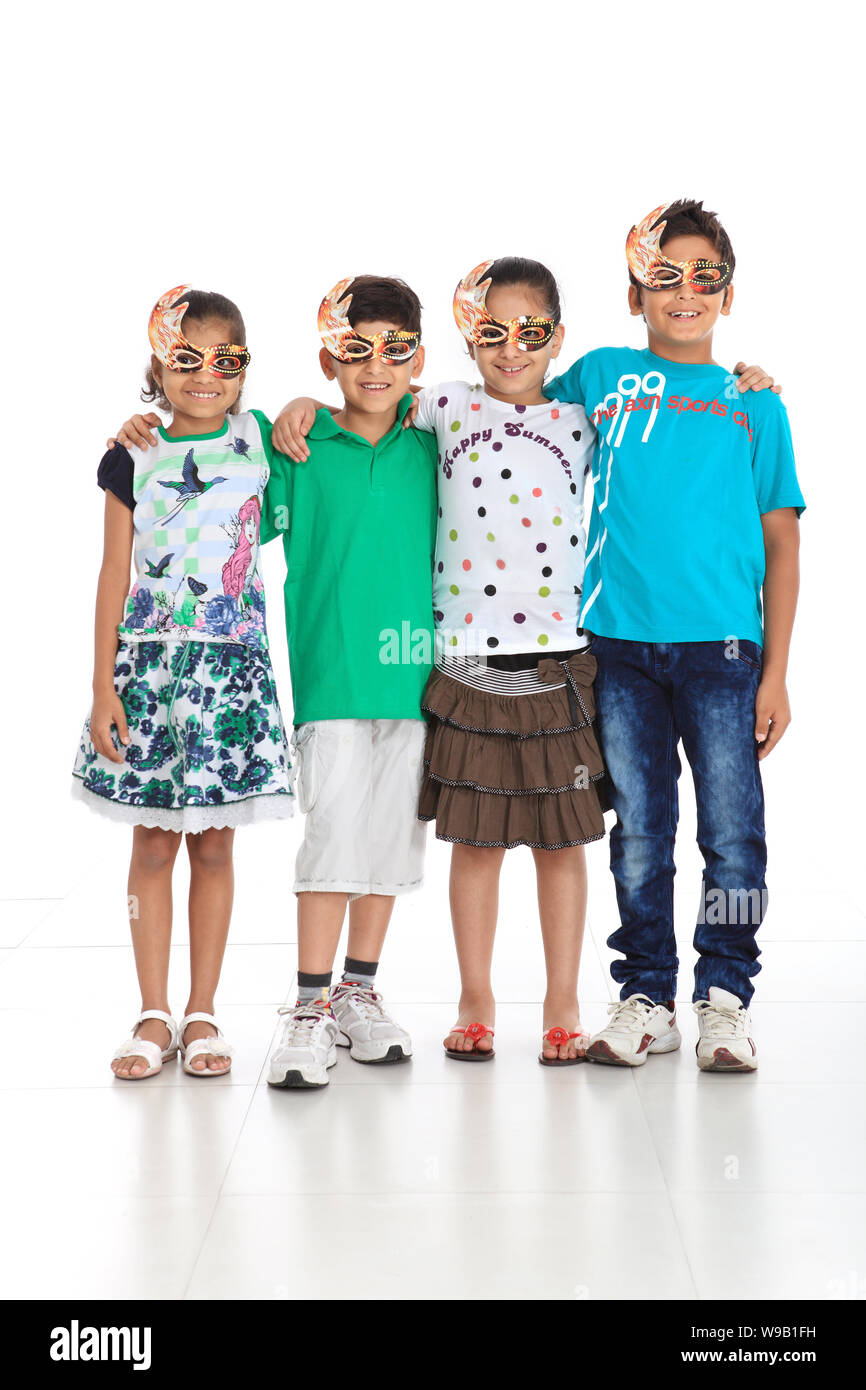 Group of children standing together Stock Photo - Alamy